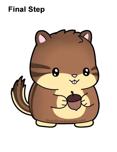 How to Draw a Chipmunk (Cartoon) VIDEO & Step-by-Step Pictures