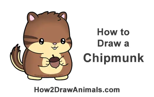 How to Draw a Chipmunk (Cartoon) VIDEO & Step-by-Step Pictures