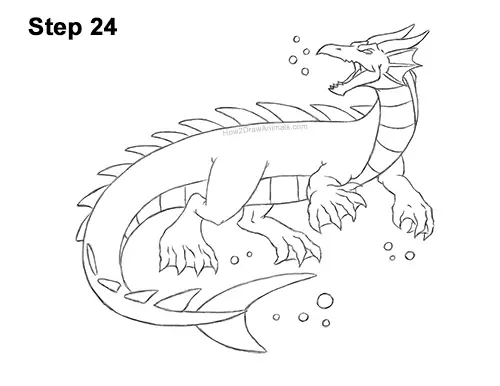 How to Draw a Dragon (Water /Sea Dragon) VIDEO & Step-by-Step Pictures