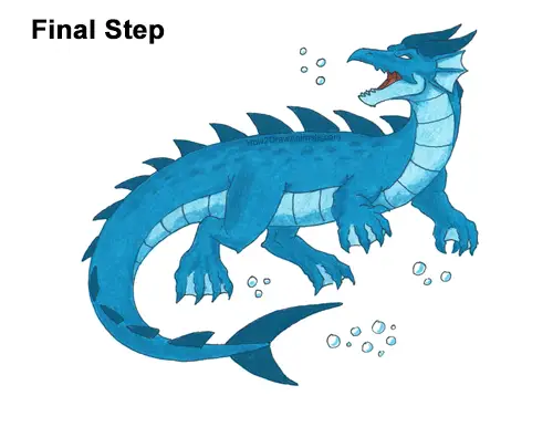 How to Draw a Dragon (Water /Sea Dragon) VIDEO & Step-by-Step Pictures