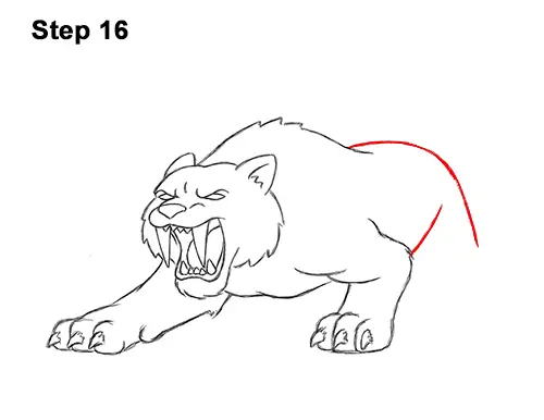How to Draw a Smilodon (Cartoon) VIDEO & Step-by-Step Pictures