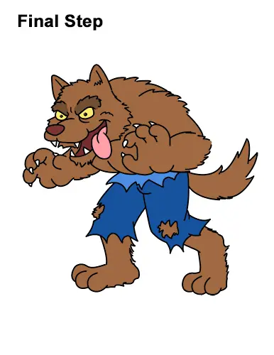 How to Draw a Cartoon Werewolf VIDEO & Step-by-Step Pictures